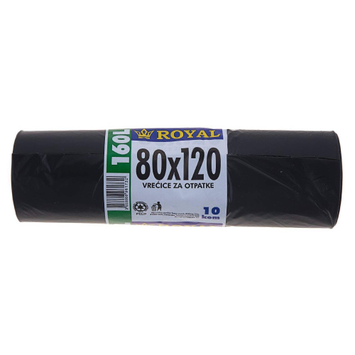 Vreće za smeće 160l 80x120cm PELD extra čvrste 10/1 Royal